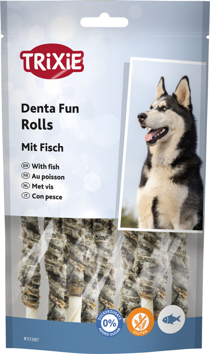 TRIXIE Poslastica za pse Dentafun Rolls, riba, 12 cm, 10 kom / 75 g | Koreqt.hr